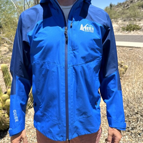 REI | Jackets & Coats | Rei Coop Goretex Rain Jacket Hooded Mens Blue ...